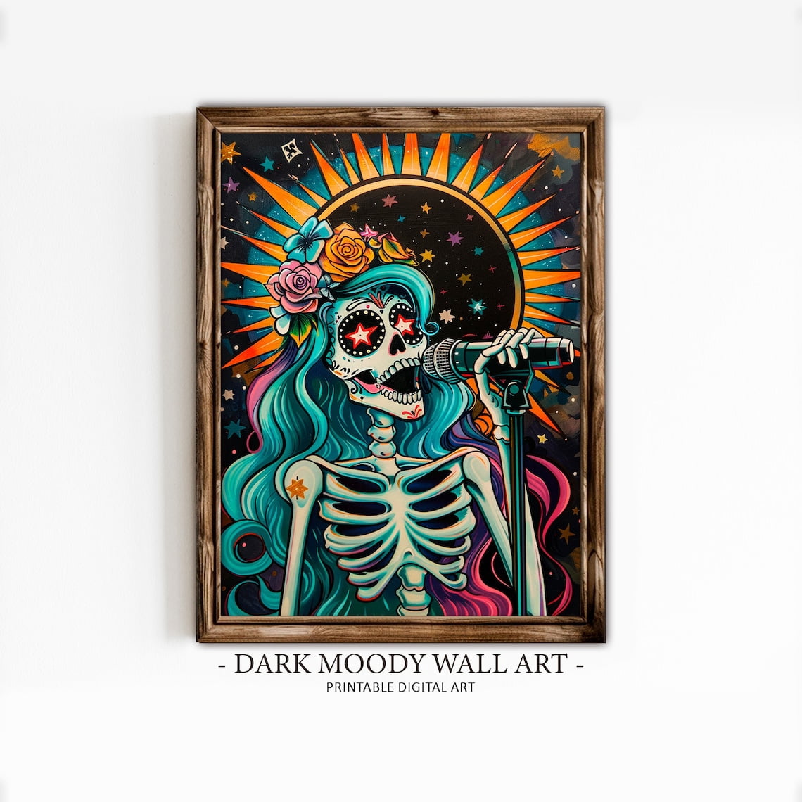 Dia De Los Muertos, Catrina Calavera Print, Traditional Mexican Wall ...