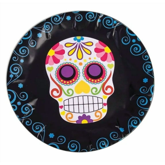 Dia De Los Muertos Day Of The Dead Skull Halloween Party 9" Paper ...