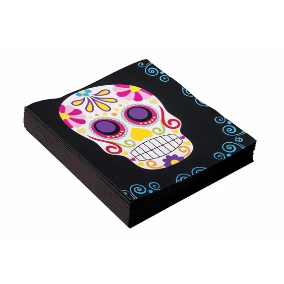 Dia De Los Muertos Day Of The Dead Skull Halloween Party Paper Beverage ...