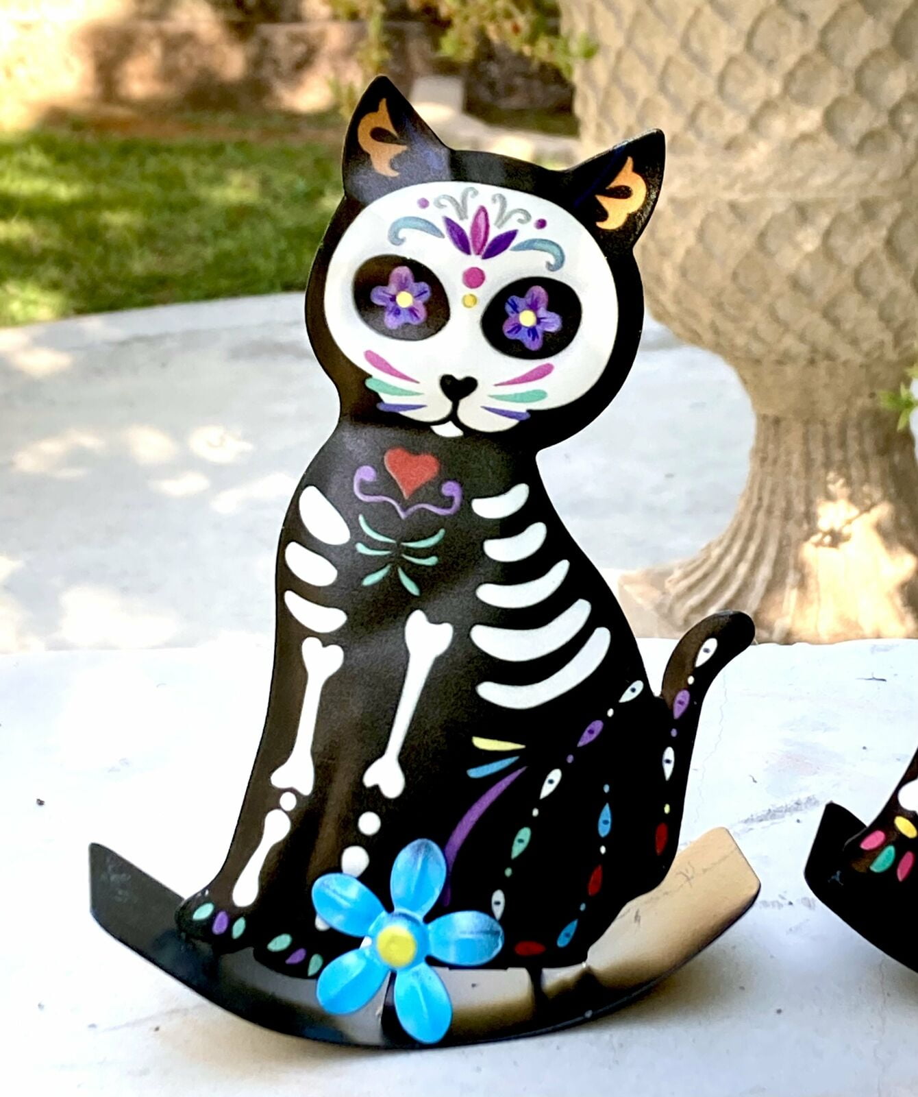 Dia De Los Muertos Day of The Dead Black Cat Metal Figure Halloween ...
