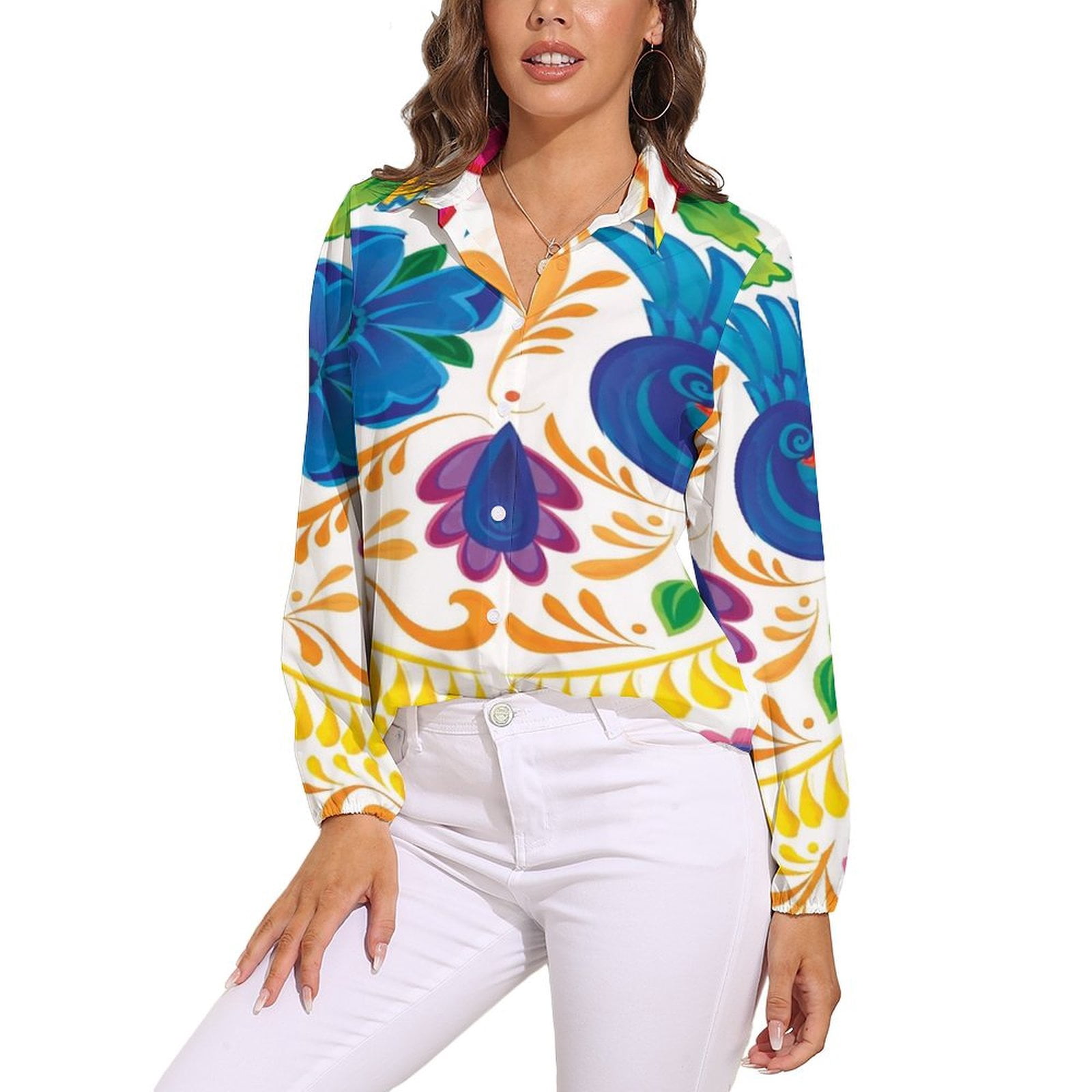 Dia De Los Muertos Long Sleeve Blouse Woman Streetwear Casual Shirts ...