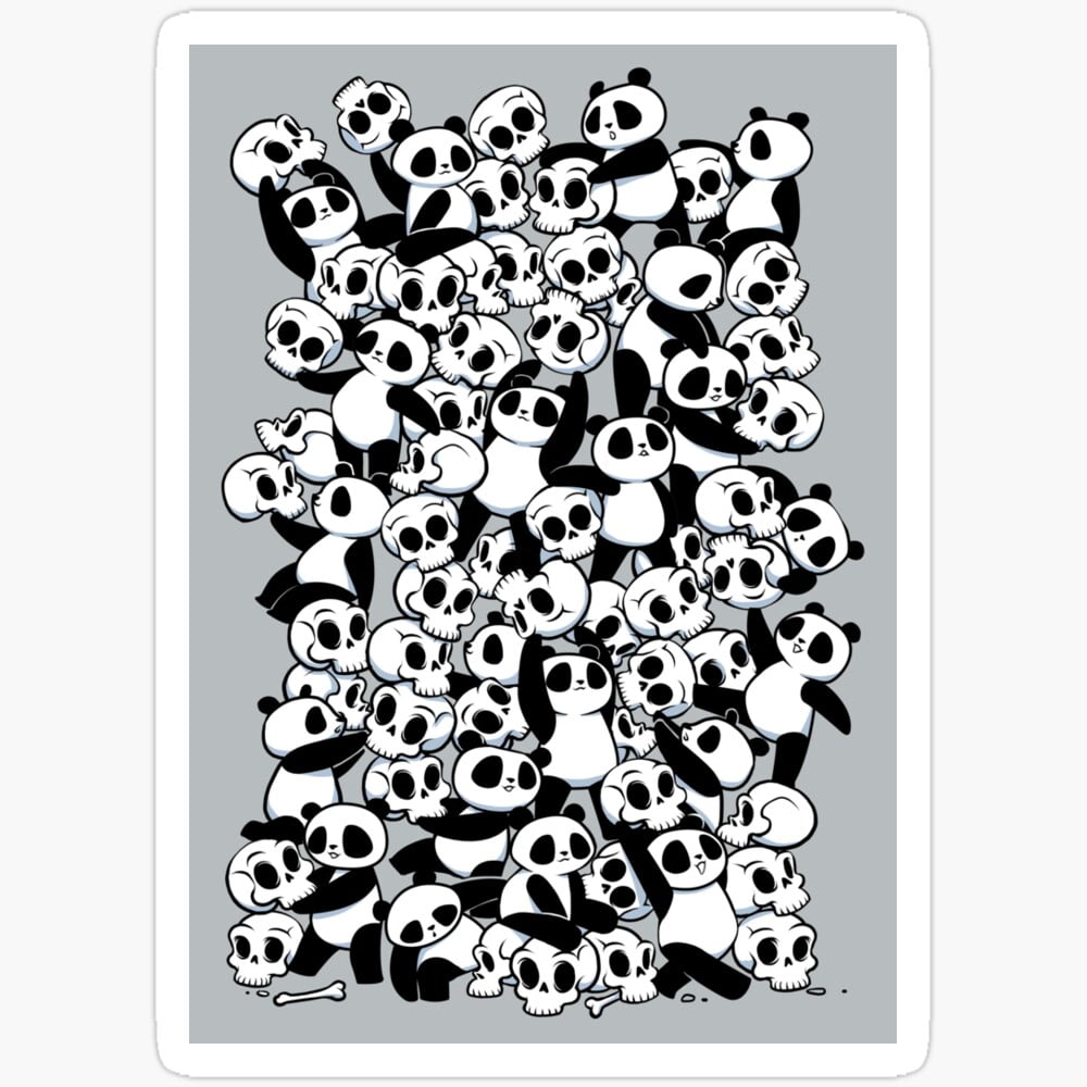 Dia De Los Muertos Panda Party Sticker Phone Decal Water Bottle ...