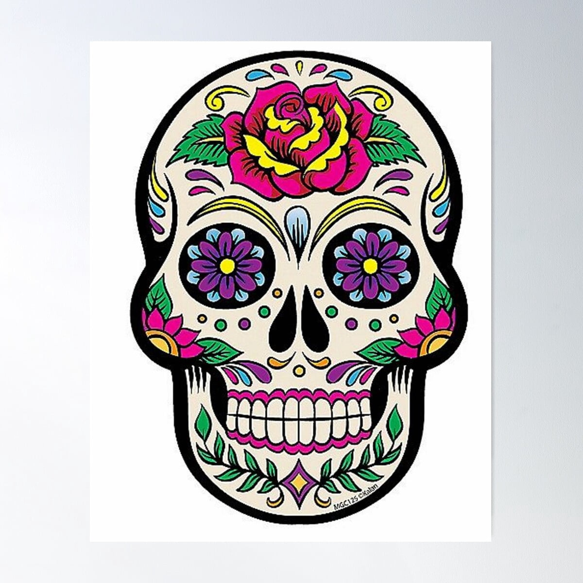 Dia De Los Muertos Poster Wall Art, Modern Wall Decor For Living Room ...