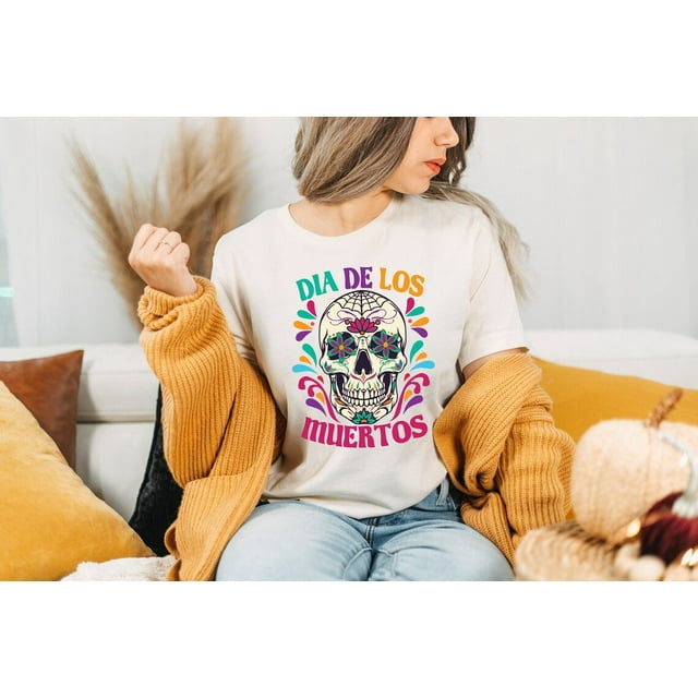 Dia De Los Muertos Shirt, Sugar Skull Shirt, Flowers Skull Shirt, Day ...