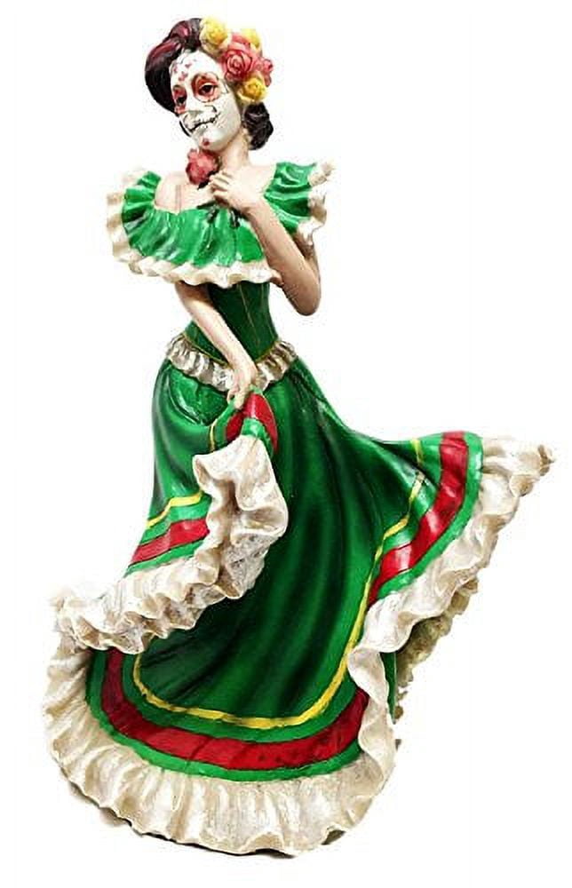 Dia De Los Muertos Sugar Skull Mexico Dancer Figurine Day Of The Dead ...