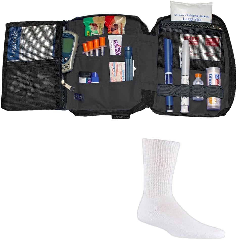 Dia-Pak Deluxe Black Insulin Carrying Case and Diasox Bundle | DPDELX ...