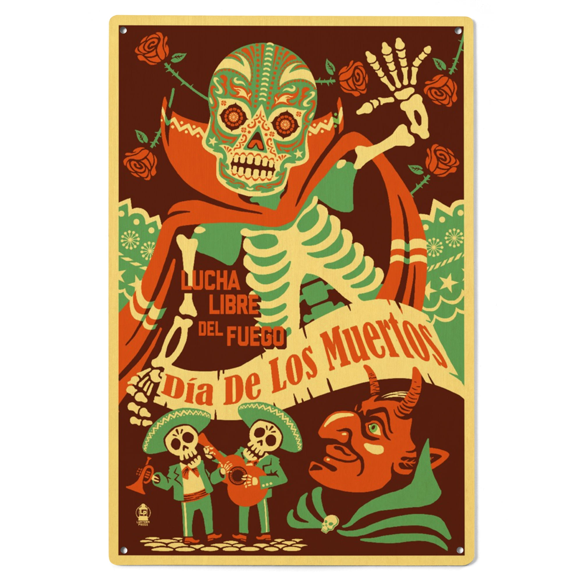 Dia de los Muertos (Day of the Dead), Lucha Libre del Fuego Birch Wood ...