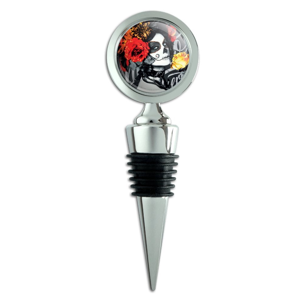 Dia de los Muertos Day of the Dead Woman Tattoo Wine Bottle Stopper ...
