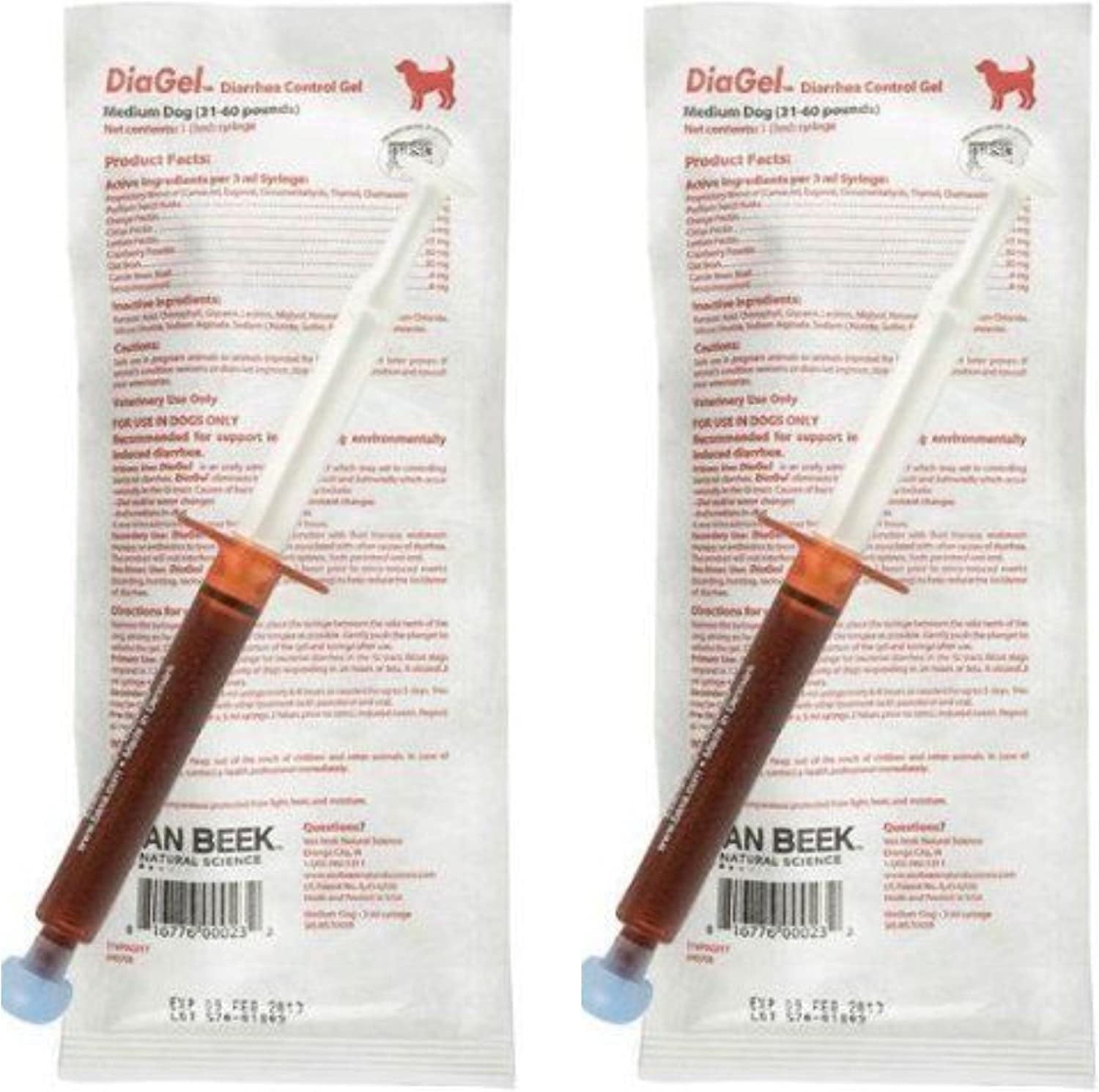 Diagel Diarrhea Control Gel for Medium Sized Dogs 31-60 Pounds, 3 mL ...