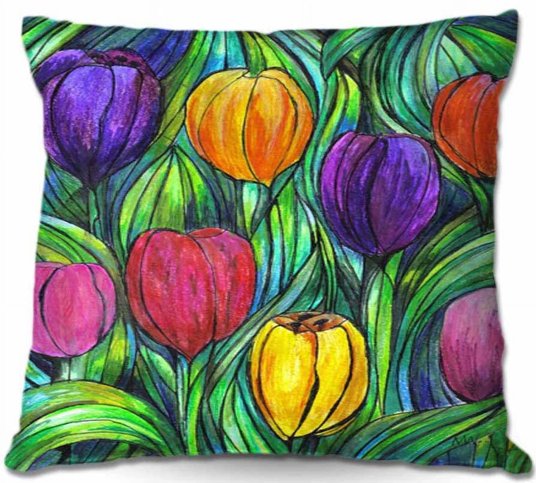 DiaNoche Designs Throw Pillows from Artist Maeve Wright - Tulip Patch ...