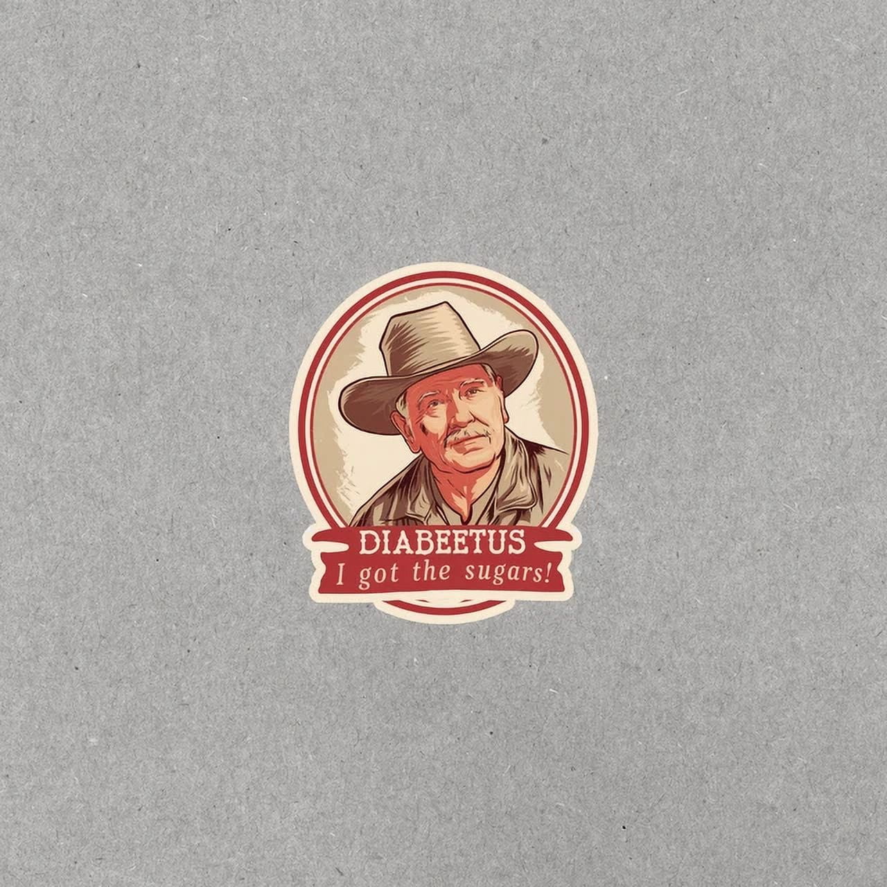 Diabeetus Wilford Brimley Sticker - Diabetes Cowboyphone Decal Water ...