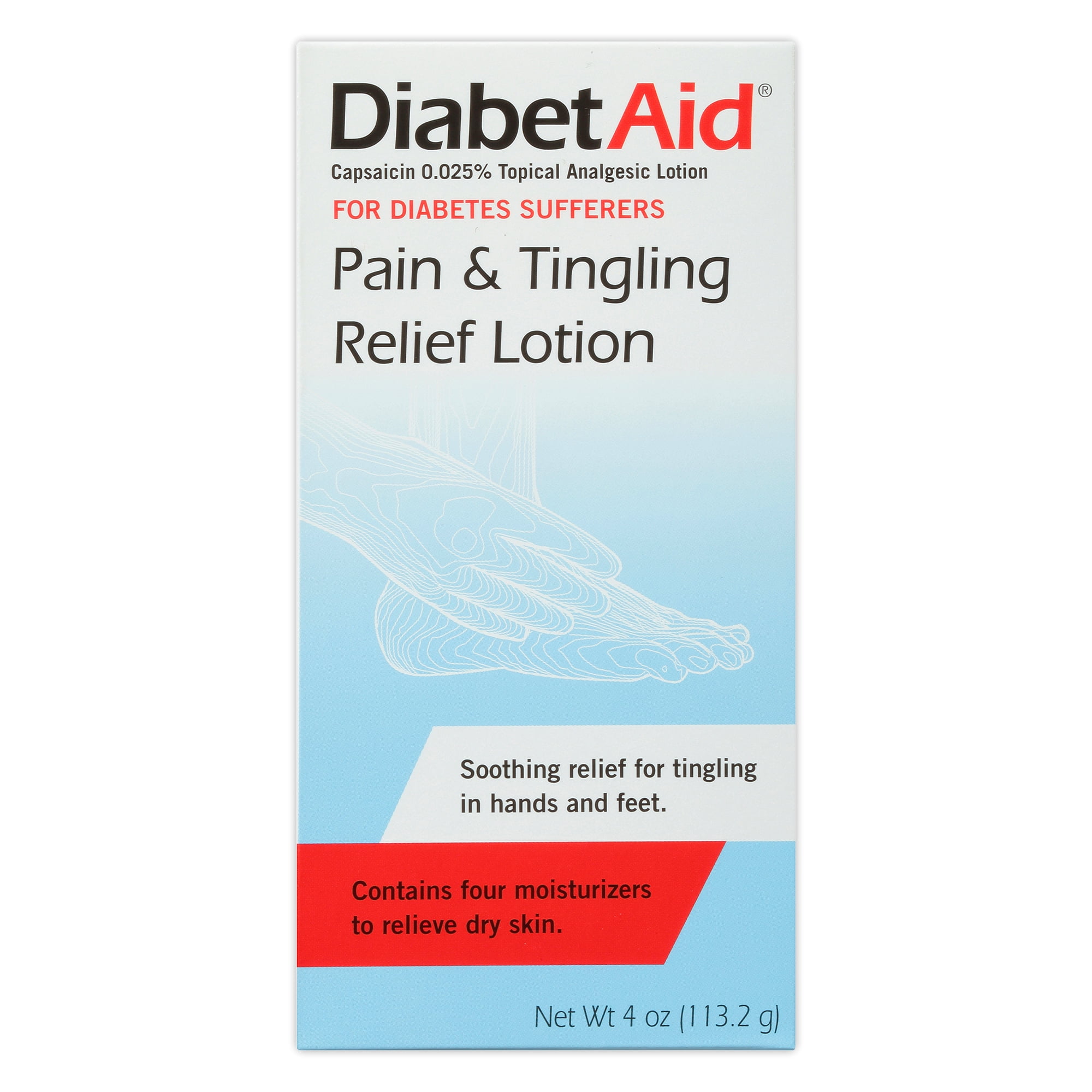 Diabetaid, Diabetes Pain & Tingle Relief Lotion, 4 fl oz - Walmart.com