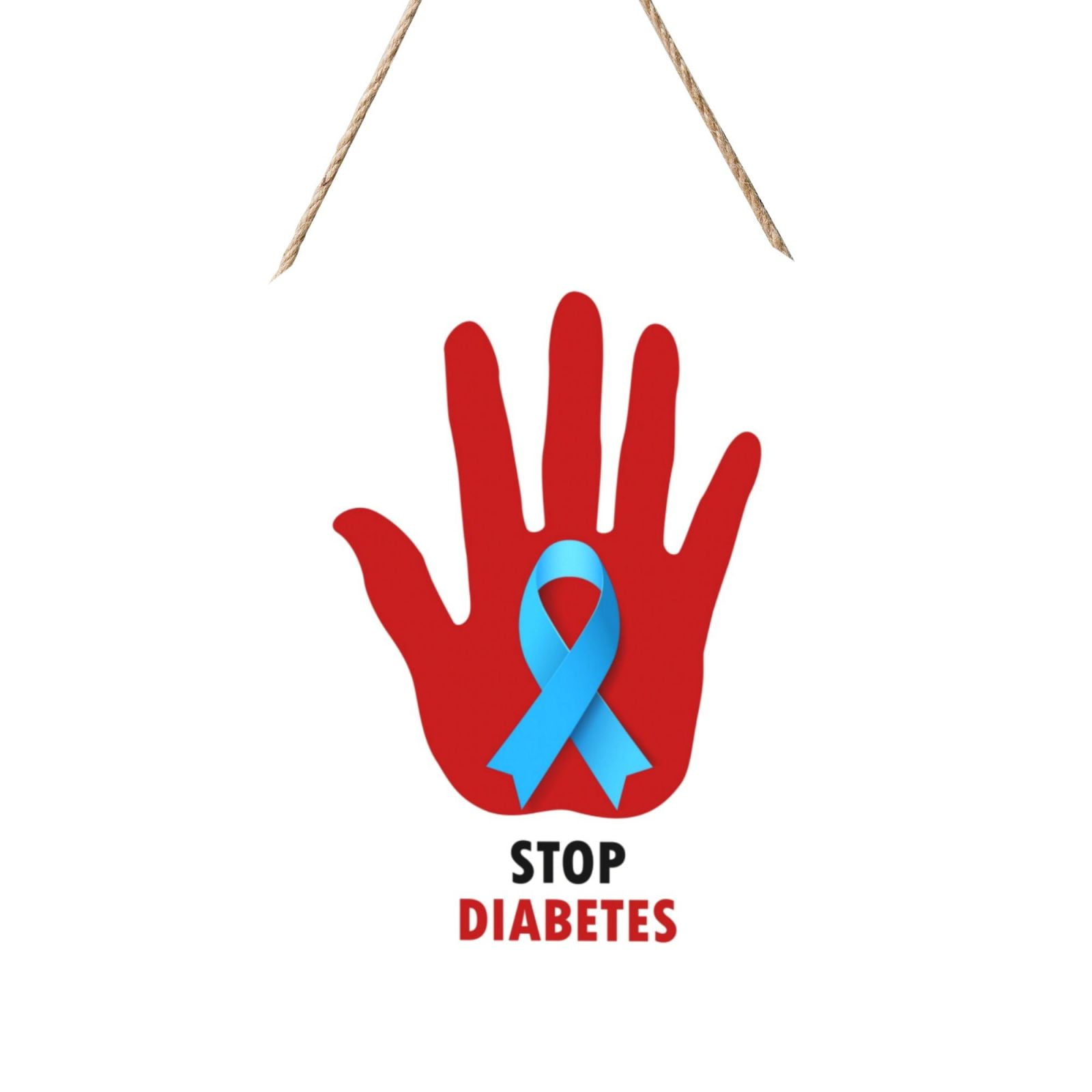 Diabetes Awareness Blue Ribbon Month Day Wooden Hanging Sign Ornament ...