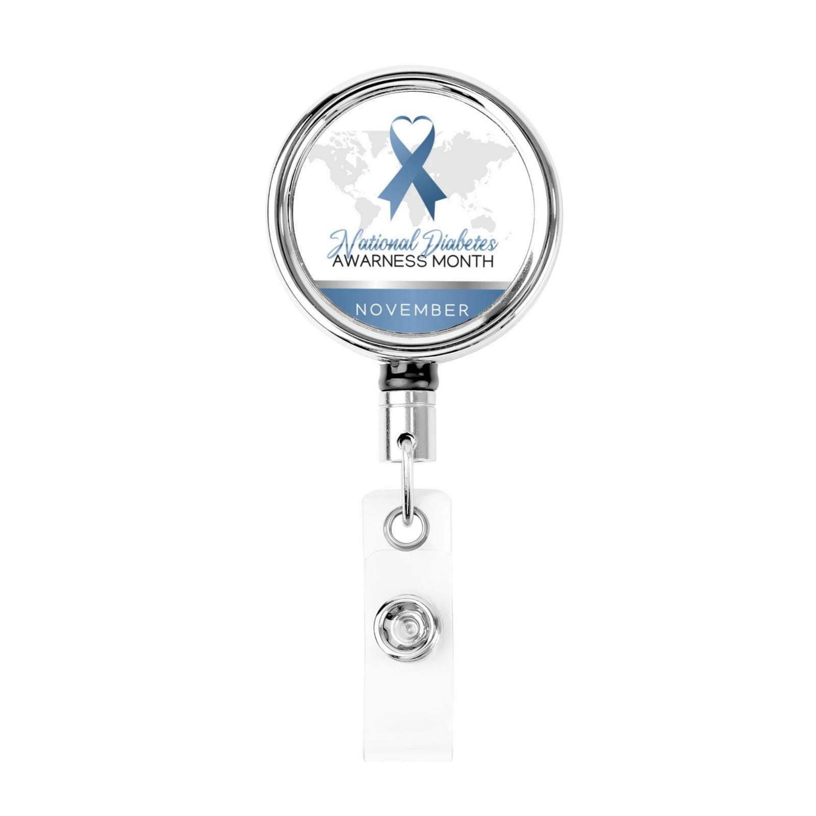 Diabetes Awareness Month Blue Ribbon Badge Reel Retractable Badge ...