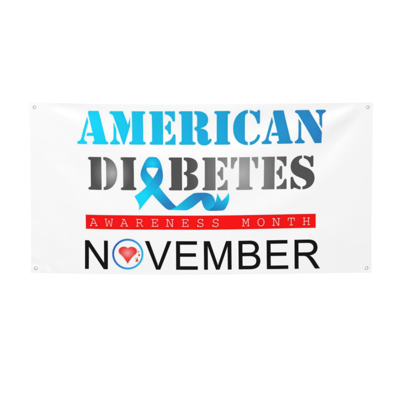 Diabetes Awareness Month Blue Ribbon Banner Backdrop Porch Sign Small ...