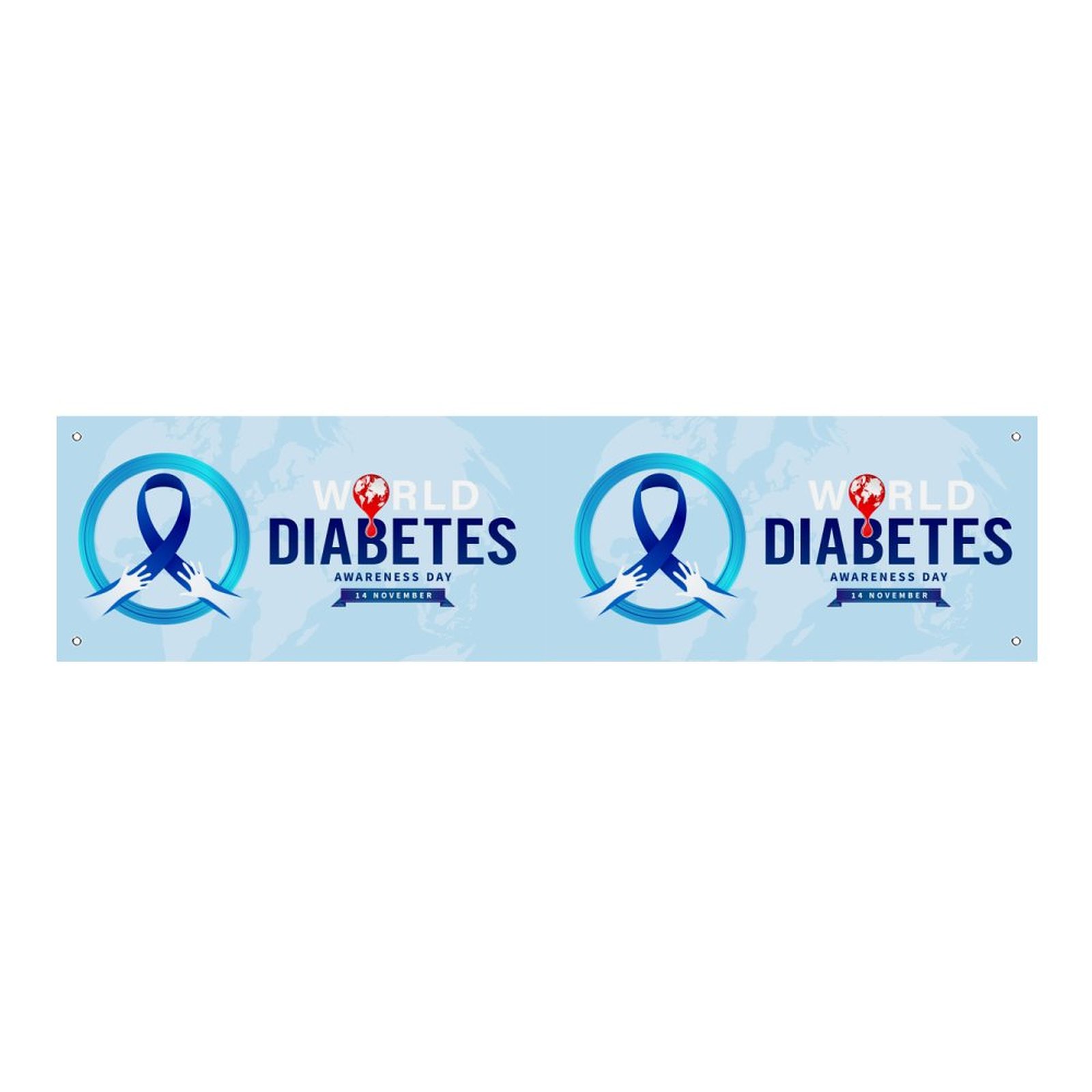 Diabetes Awareness Month Blue Ribbon Banners Flag Hanging Backdrop Sign ...