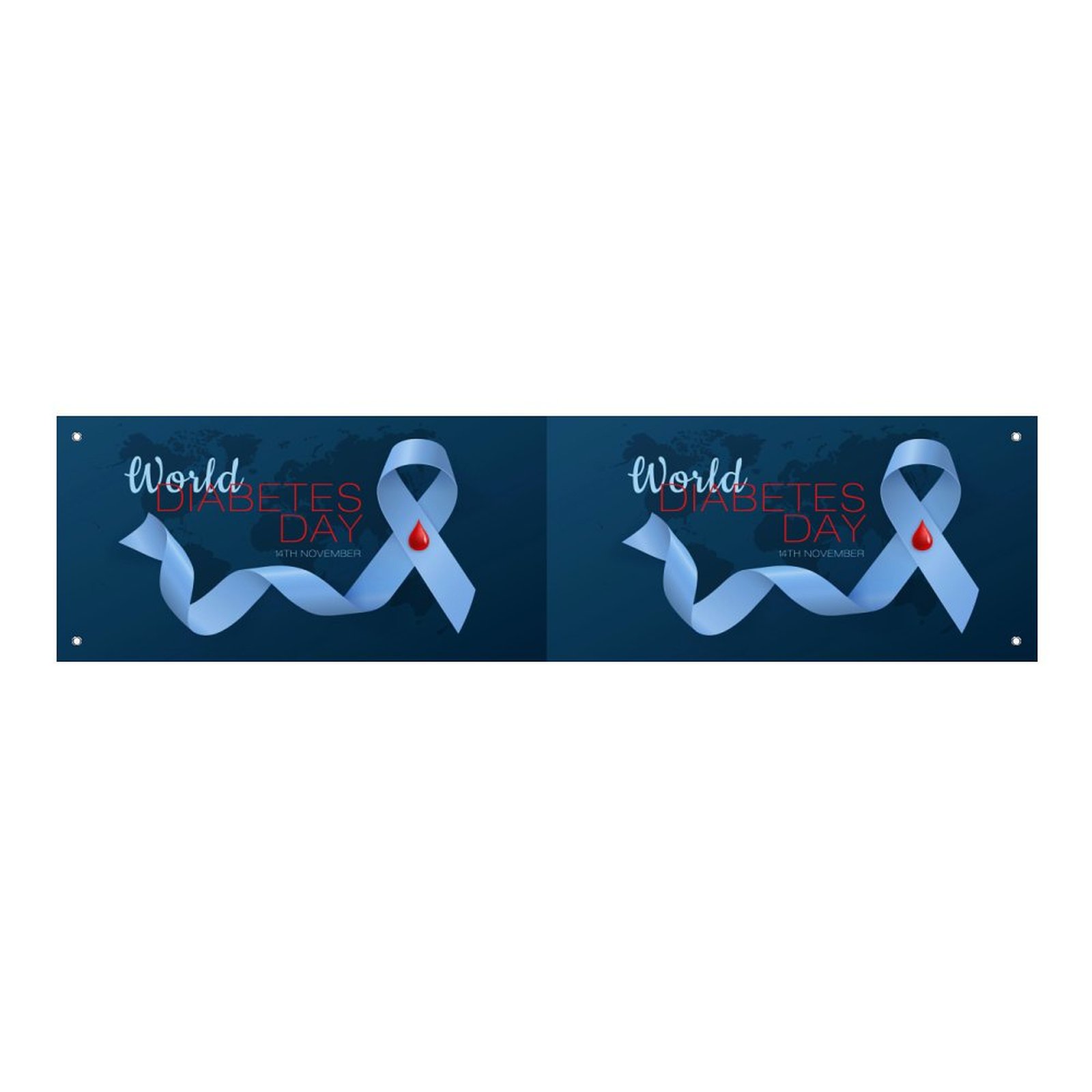 Diabetes Awareness Month Blue Ribbon Banners Flag Hanging Backdrop Sign ...