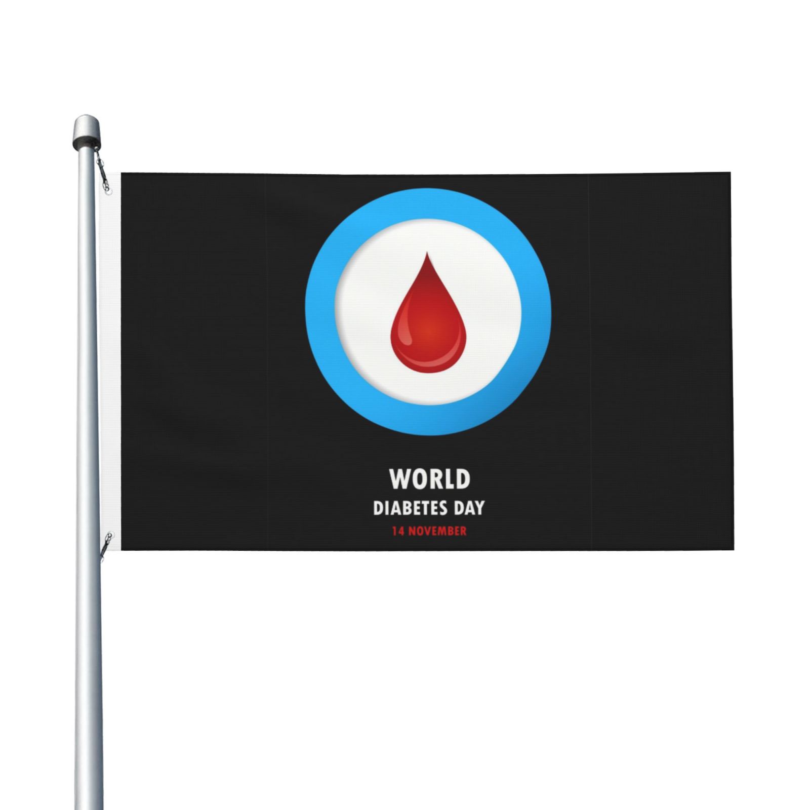 Diabetes Awareness Month Blue Ribbon Flag 3x5 Ft Double-Sided Flag ...