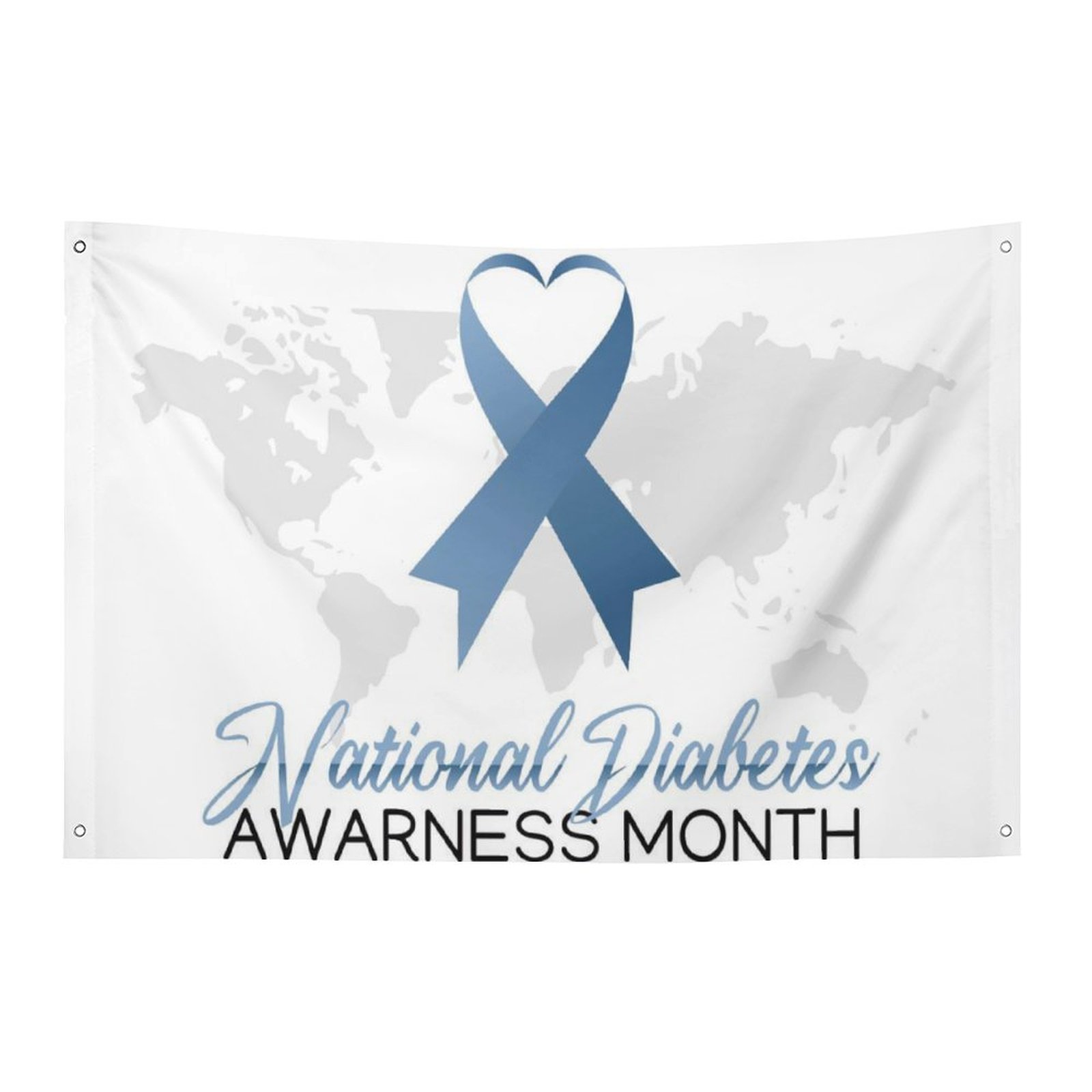 Diabetes Awareness Month Blue Ribbon Tapestry Banner Backdrop Flag ...