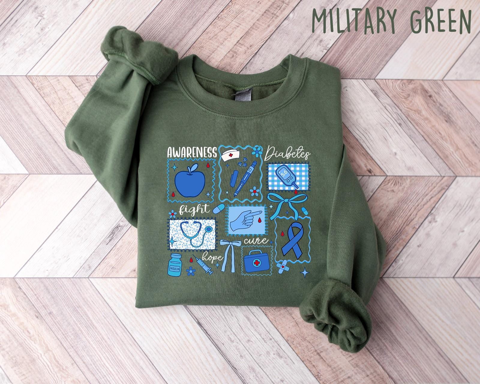 Diabetes Awareness Sweatshirt, Diabetes Gift, Women Diabetes Shirt ...