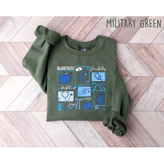 Diabetes Awareness Sweatshirt, Diabetes Gift, Women Diabetes Shirt ...