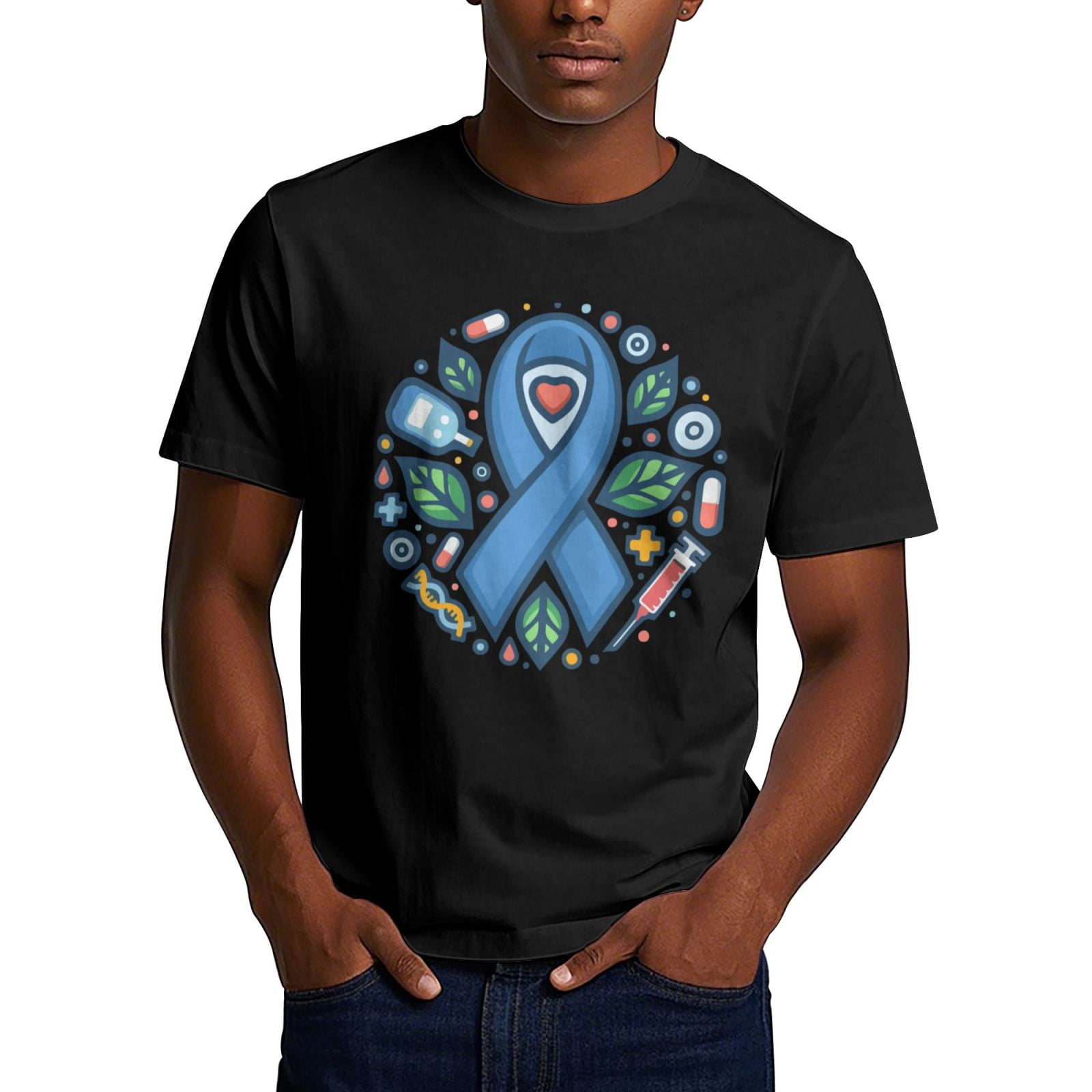 Diabetes Awareness Vector Images Man And Woman Adult Polyester Crew ...
