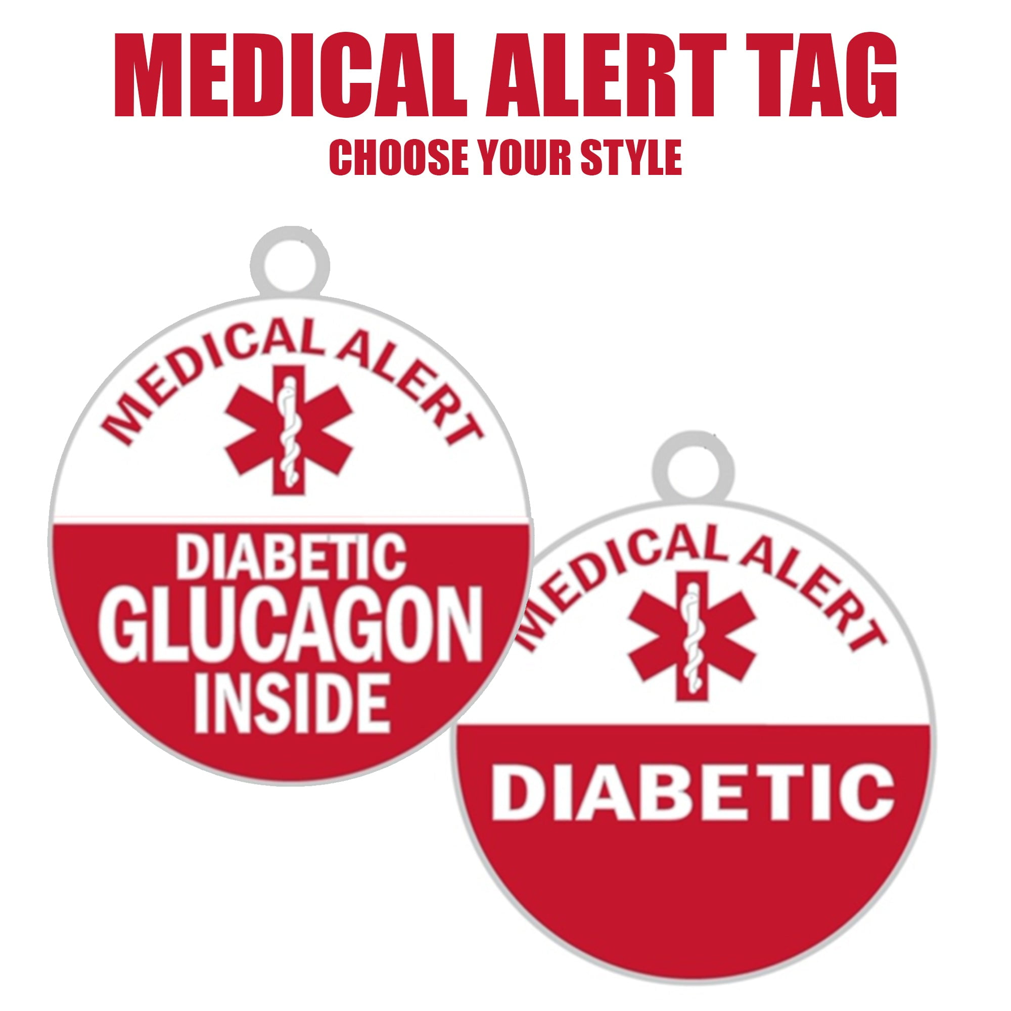 Diabetes Metal ID Tag & Carbineer (Choose Your Style) - Walmart.com