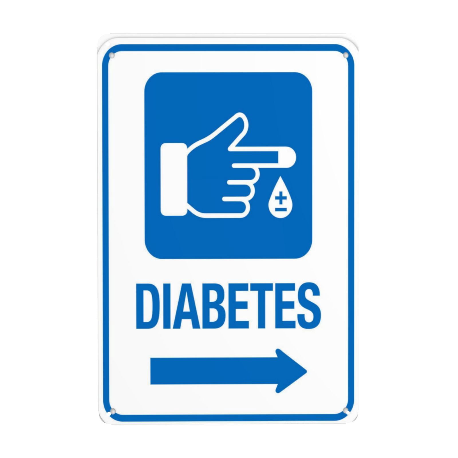 Diabetes With Right Arrow Hospital Sign Metal Tin Sign Wall Decor ...
