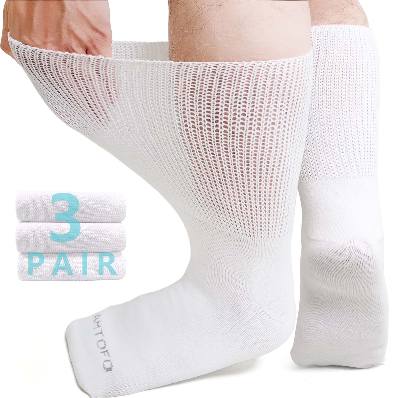 Diabetic Socks, AMITOFO 3 Pairs Diabetic Socks for Men Women Extra Wide ...
