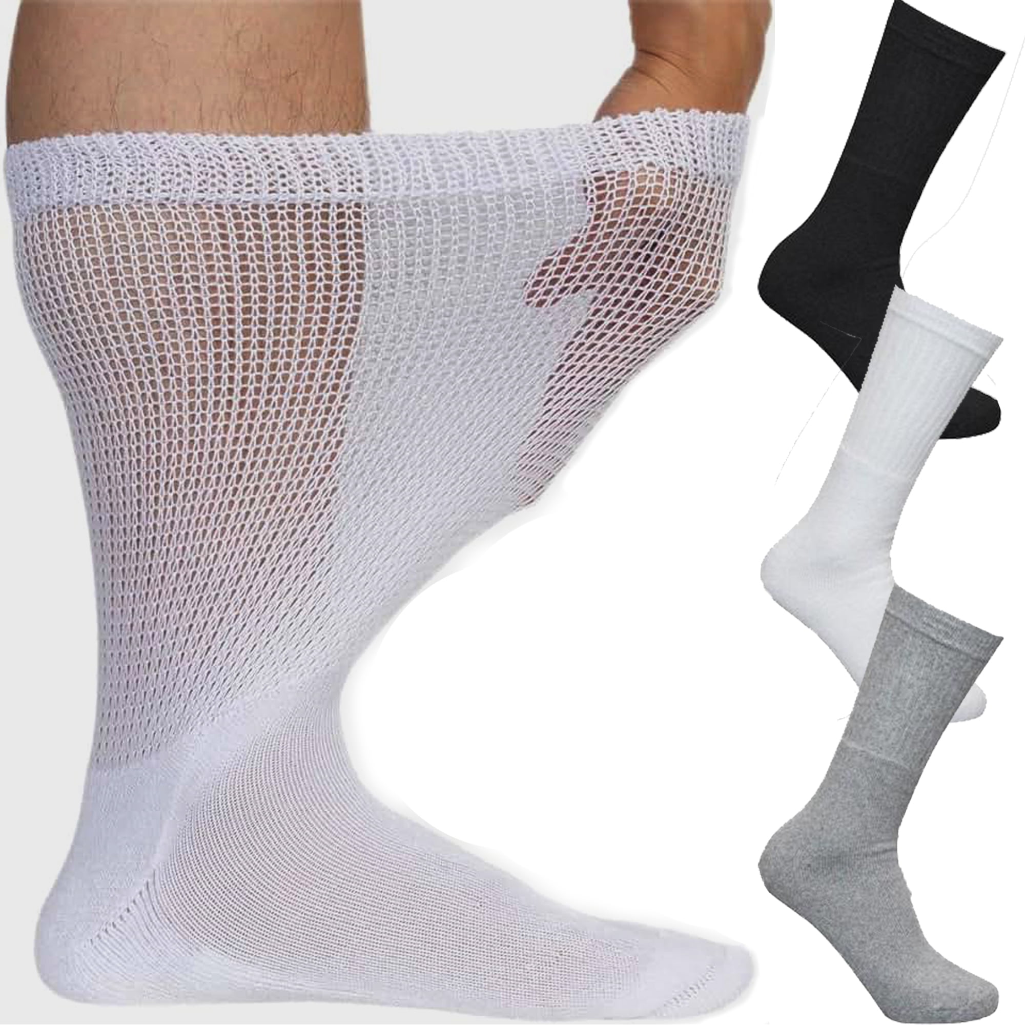 Diabetic Socks for Men Women Diabetic Socks for Swollen Feet Loose Top ...