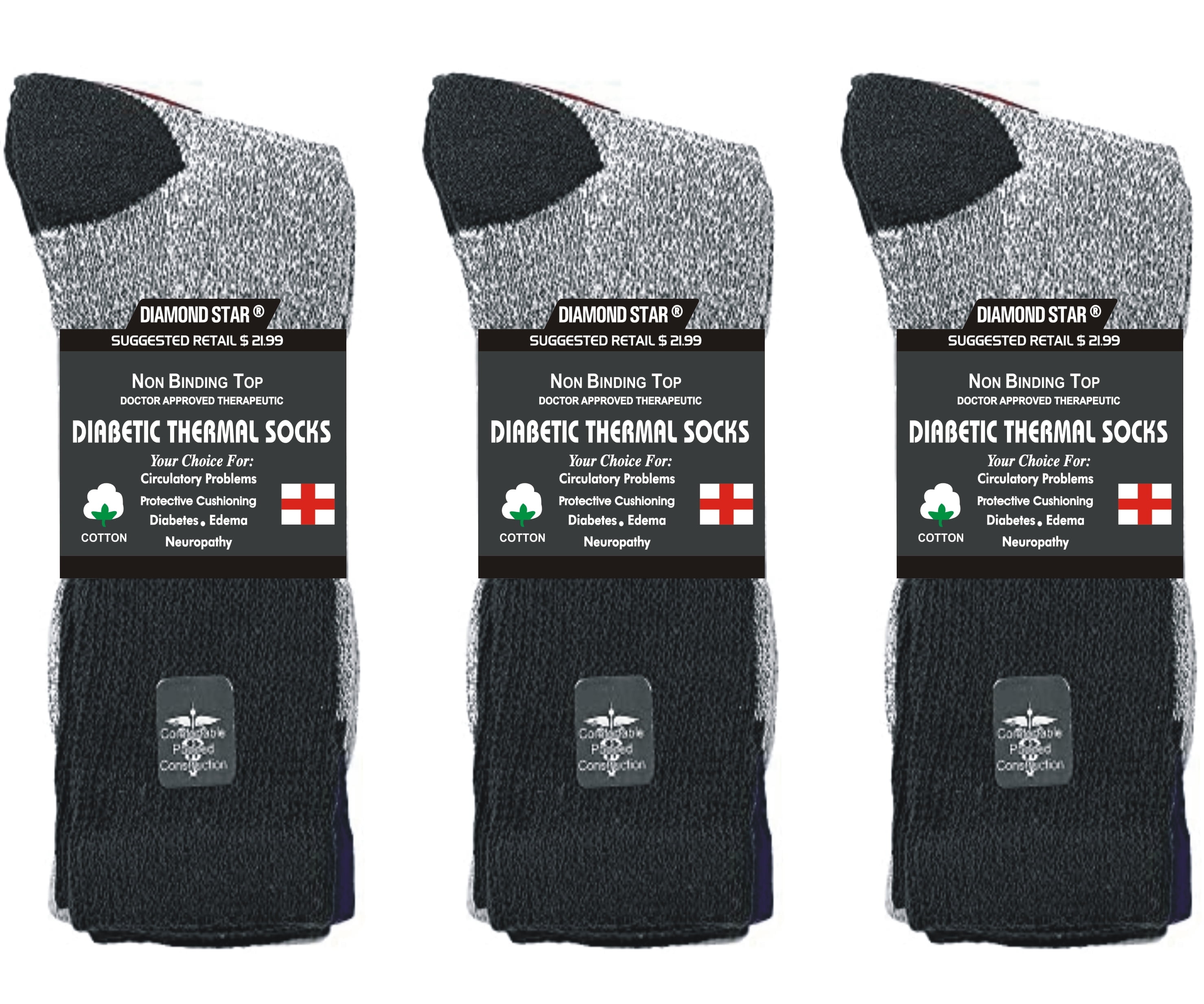 Diabetic Socks For Men and Women Loose Fit Non-Binding Thermal Diabetic ...