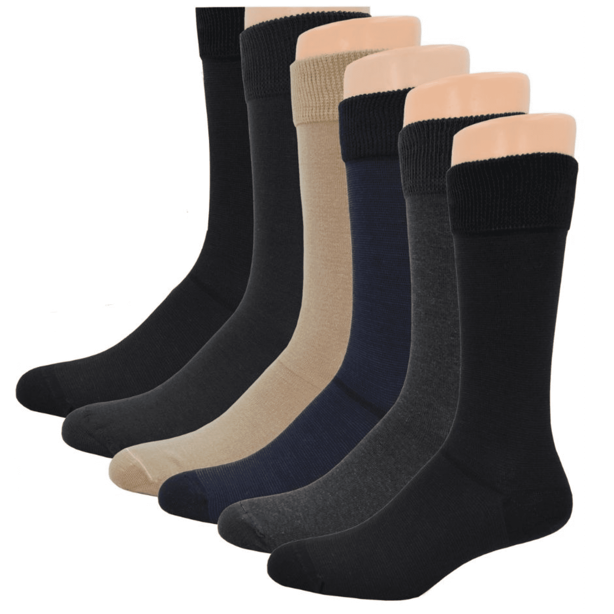 Diabetic Socks, Men's Socks, Soft Cotton and Stretchy, Dark colors ...