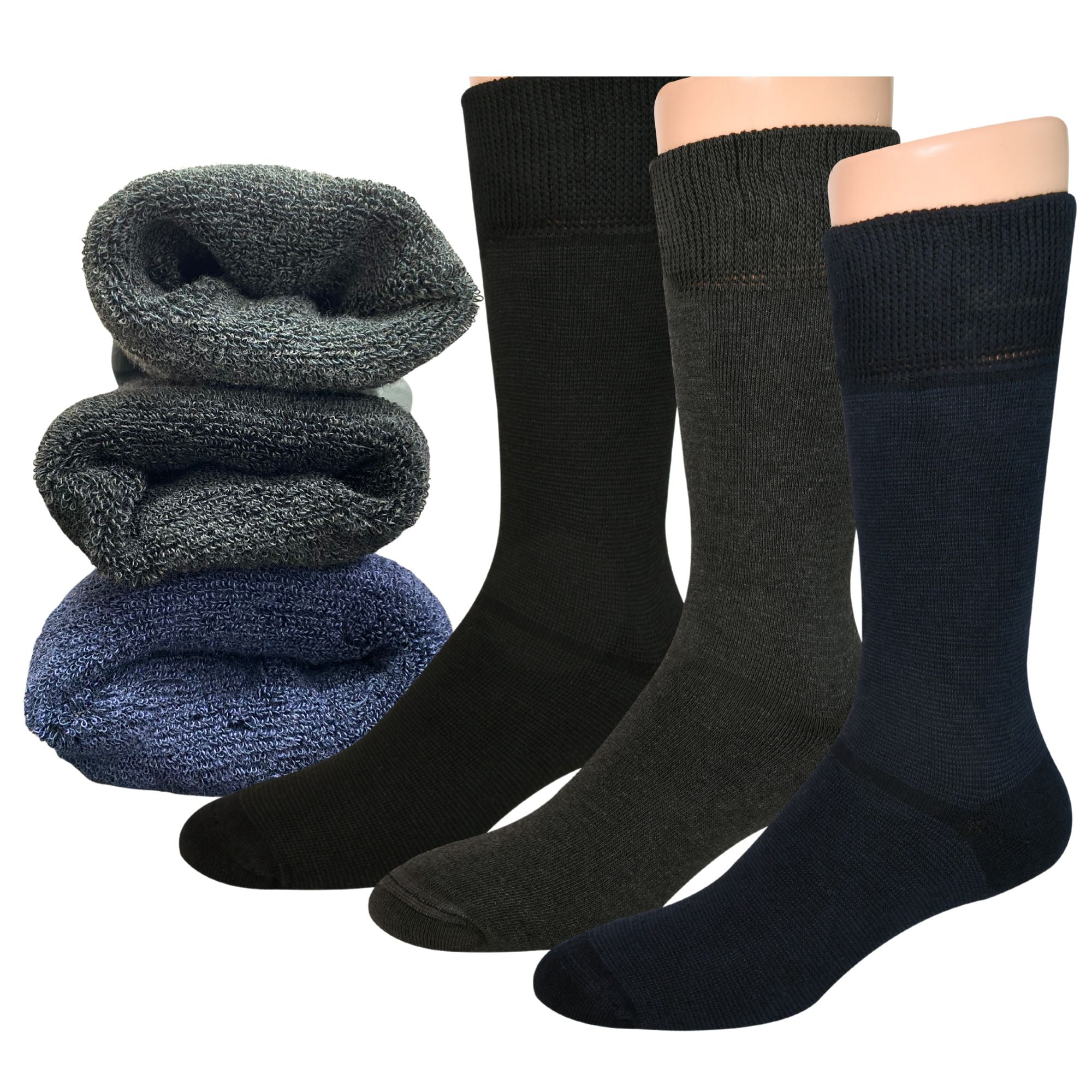 Diabetic Socks, Unisex Fuzzy Socks, Soft Cotton and Stretchy, Cushioned ...