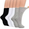 Diabetic Socks for Women, 6 Pairs Non Binding Comfortable Wide Socks ...