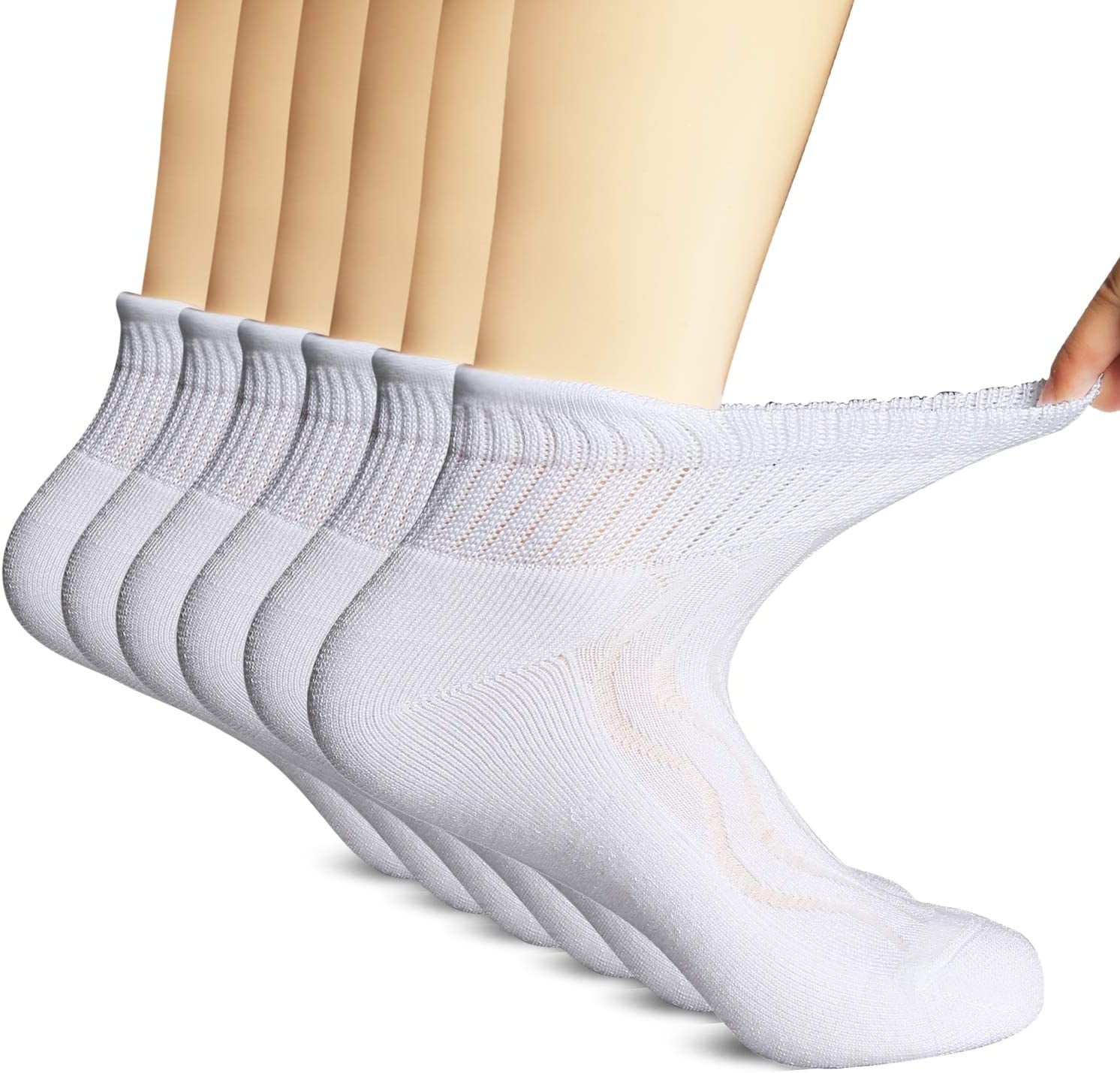 Diabetic Socks for Men Women 6 Pairs,NonBinding Top Extra Wide Ankle ...