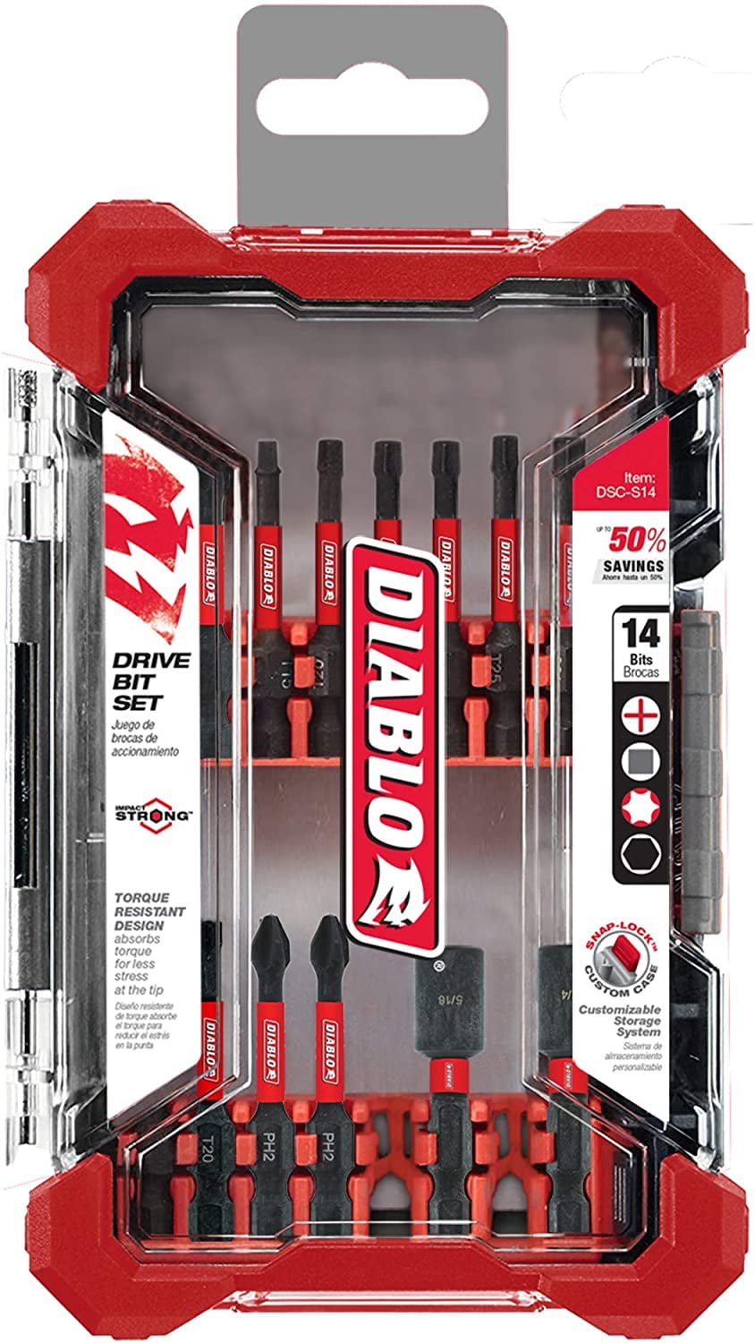 Diablo 14-Piece Impact Screwdriver Bit Set - Walmart.com