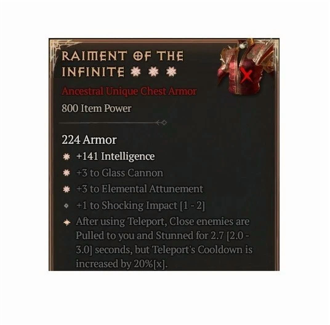 Diablo 4 S9 Raiment Of The Infinite 3Ga 2.7 Unique Chest Armor Gear ...