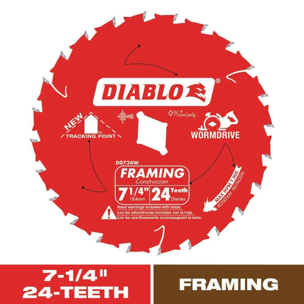 Diablo 7-1/4 In. X 24-Tooth Framing Circular Saw Blade Value Pack (2 ...