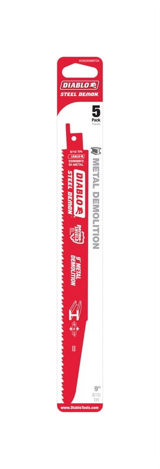 Diablo 9 in. Bi-Metal Dual Tooth Reciprocating Saw Blade 8/10 TPI 5 pk ...