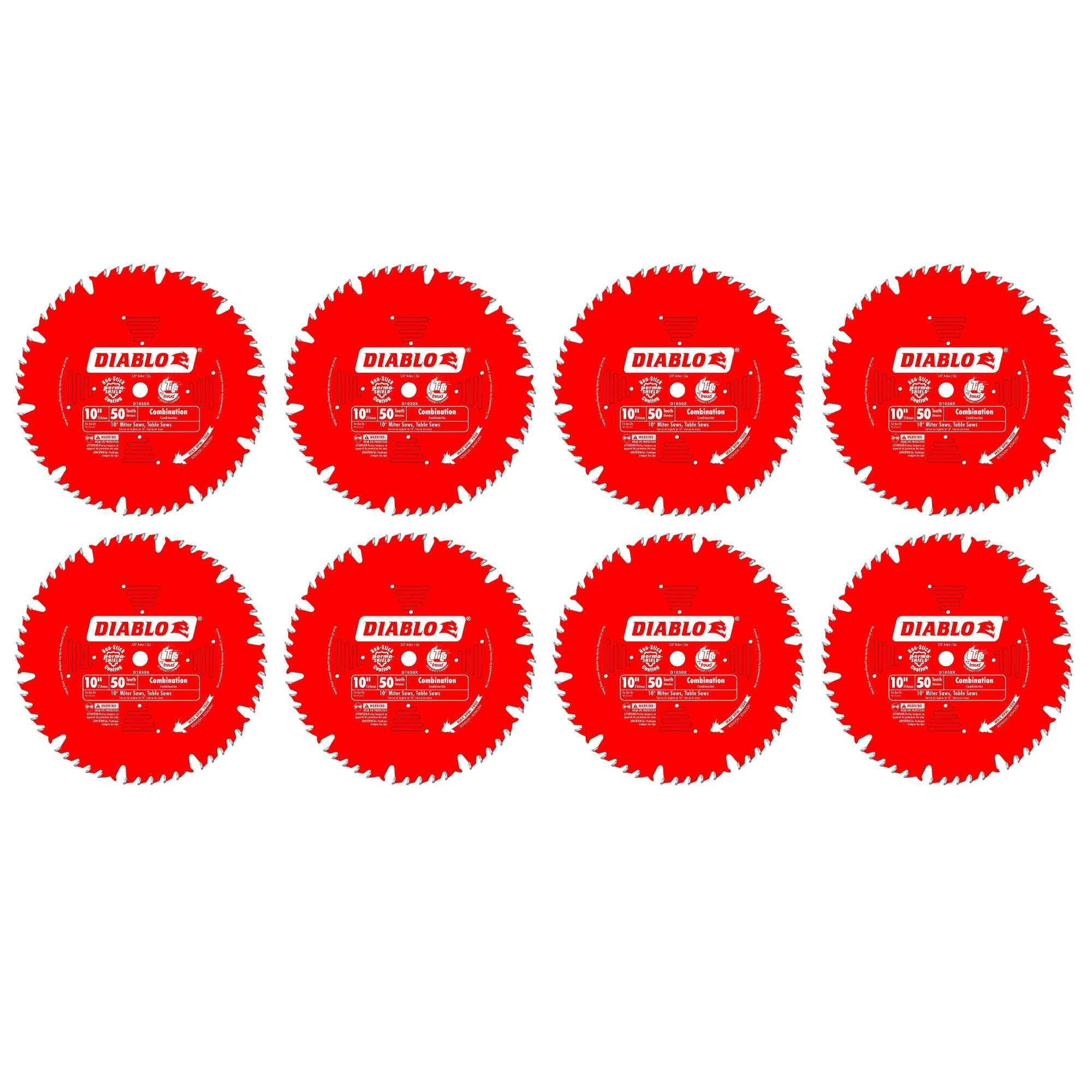 Diablo D1050X 10-Inch x 50 Tooth Combination Saw Blade (8-Pack ...