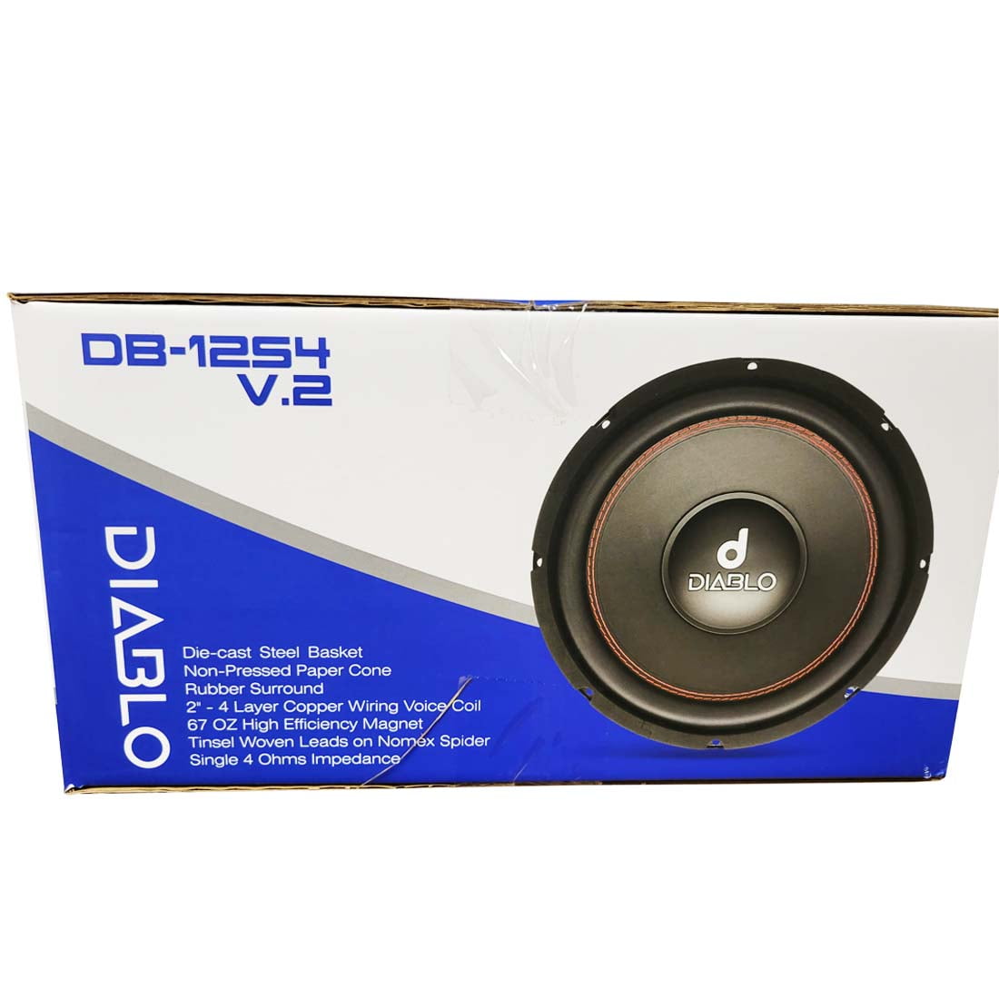 Diablo DB-12S4-V.2 12" 700W RMS Single 4-Ohm Voice Coil SVC Car Audio ...