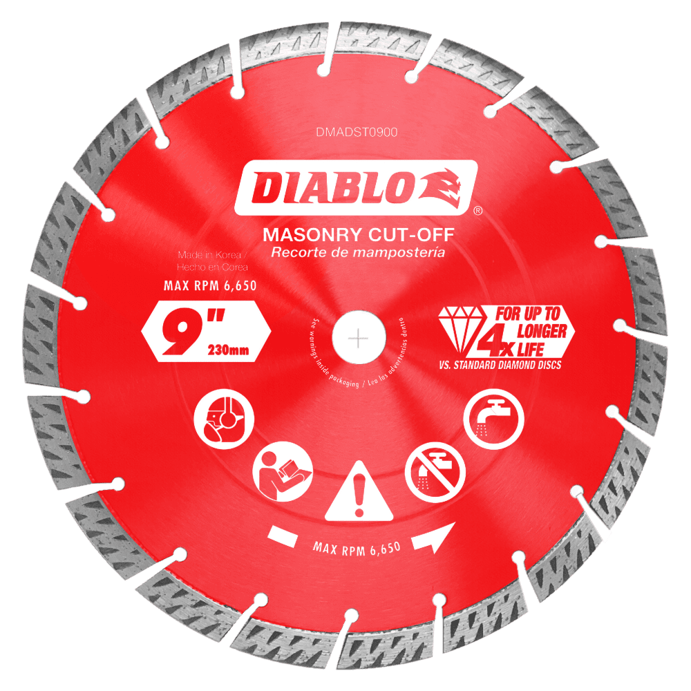 Diablo DMADST0900 9 in. Diamond Segmented Turbo Cut-Off Discs for ...