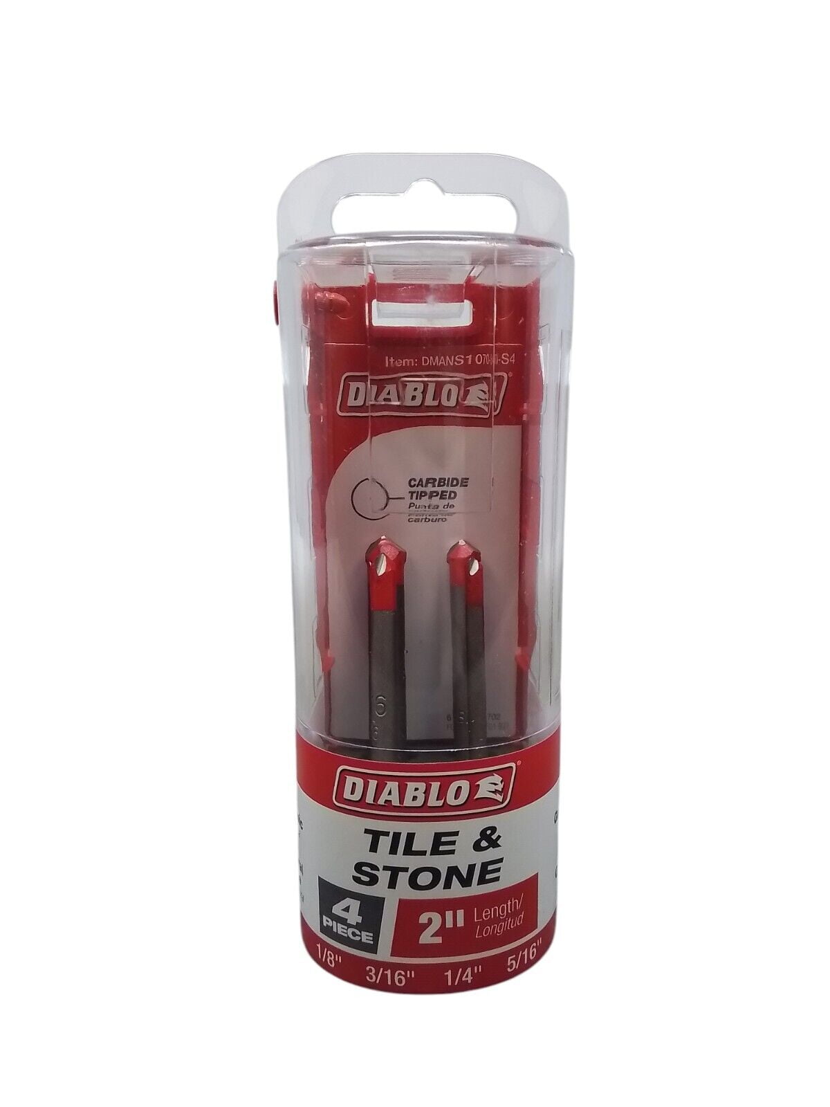 Diablo DMANS1070-S4 4 pc Tile & Stone Carbide Tipped Drill Bit Set (4 ...