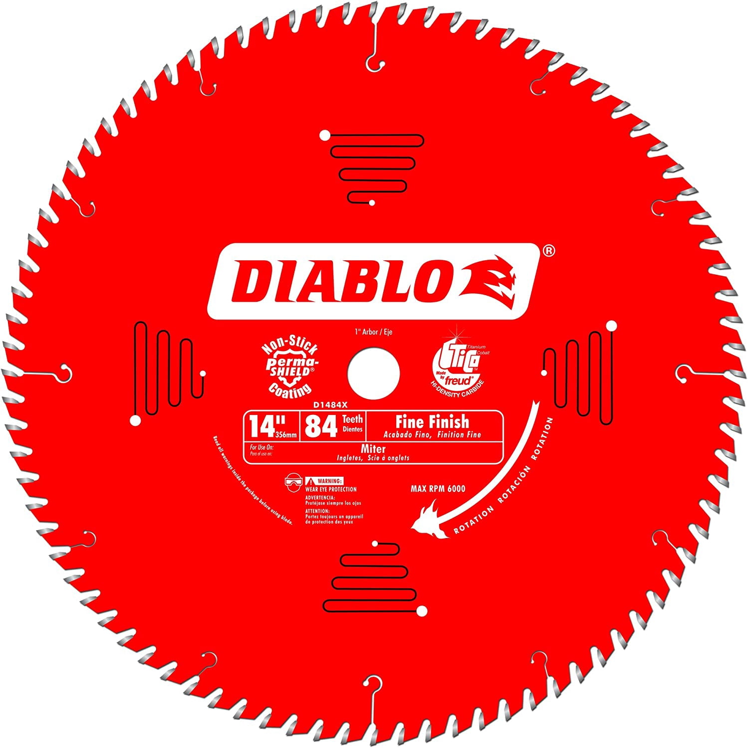 Diablo Fine Finish Saw Blade 14-Inch by 84t ATB 1-Inch Arbor - Walmart.com