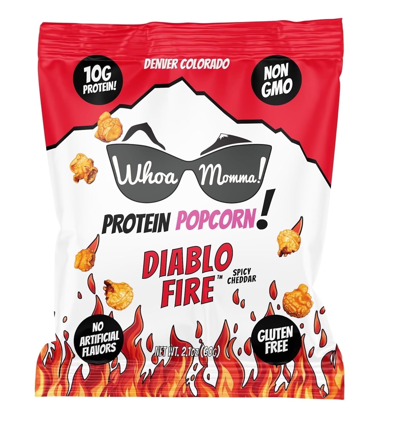 Whoa Momma! Protein Popcorn Spicy Cheddar, High Protein, Gluten Free ...