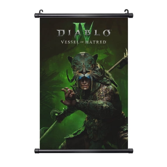Diablo Game Black Plastic Shaft Hanging Poster Decor Canvas Wall ...