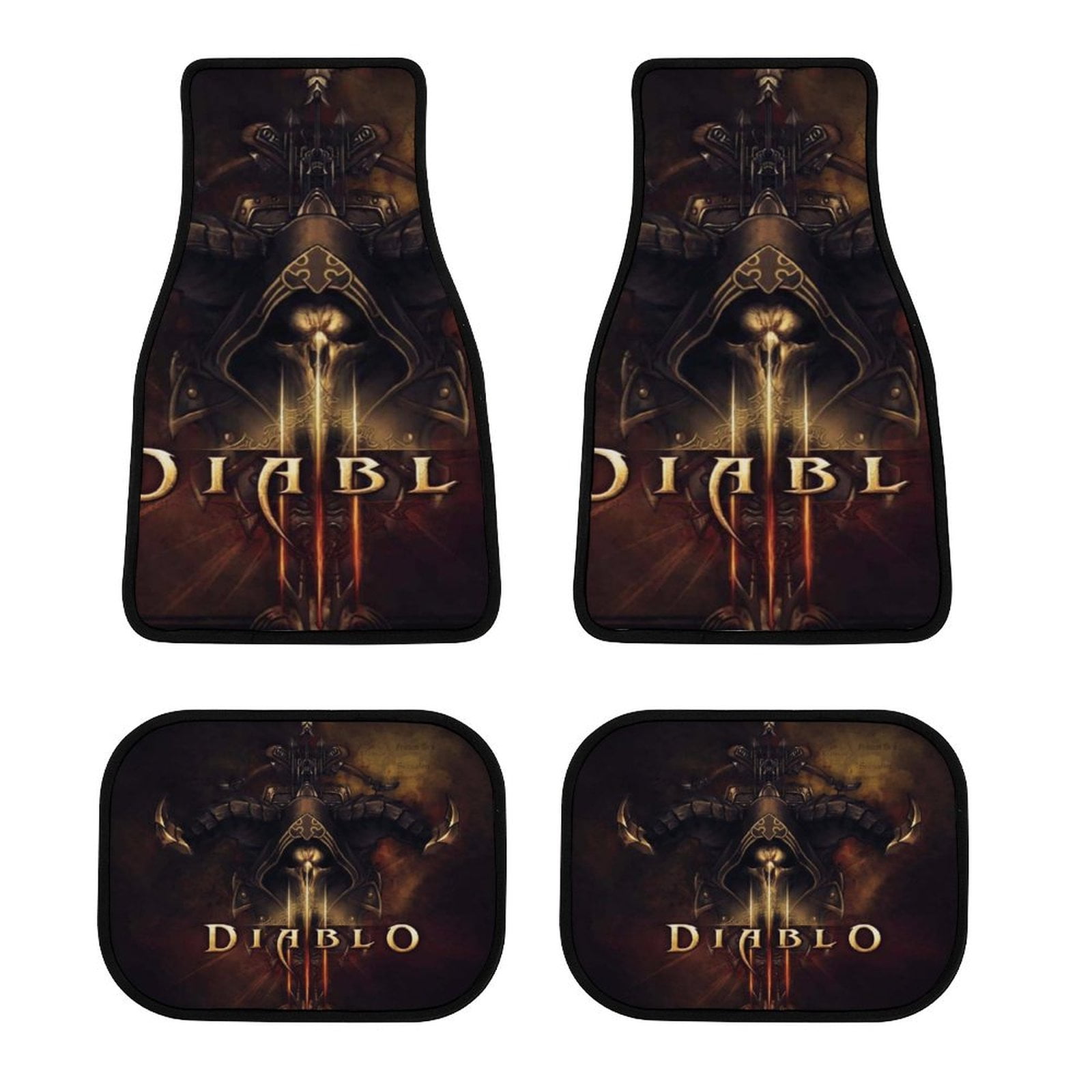 Diablo Game Car Floor Mat Set 4-Piece Front/Rear Auto Foot Mats Carpet ...