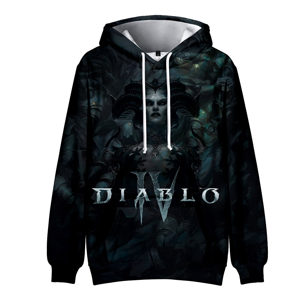 Diablo IV Hoodie Long Sleeve Streetwear Women Men Hooded Sweatshirt 3D ...