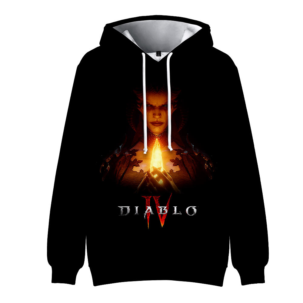Diablo IV Hoodie Long Sleeve Streetwear Women Men Hooded Sweatshirt 3D ...