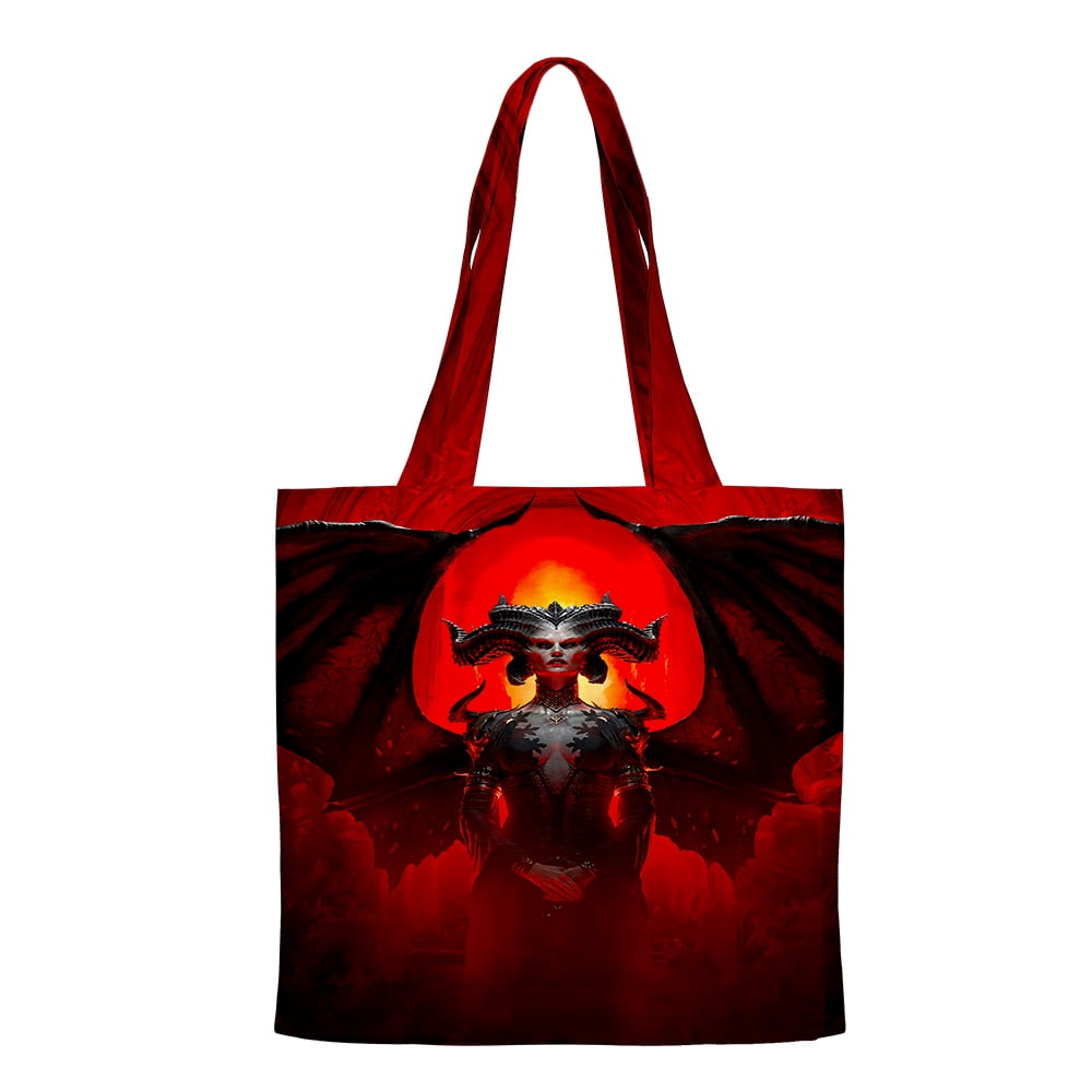 Diablo IV Lilith Handbags Cloth Canvas Tote Bag Print Reusable Shoulder ...
